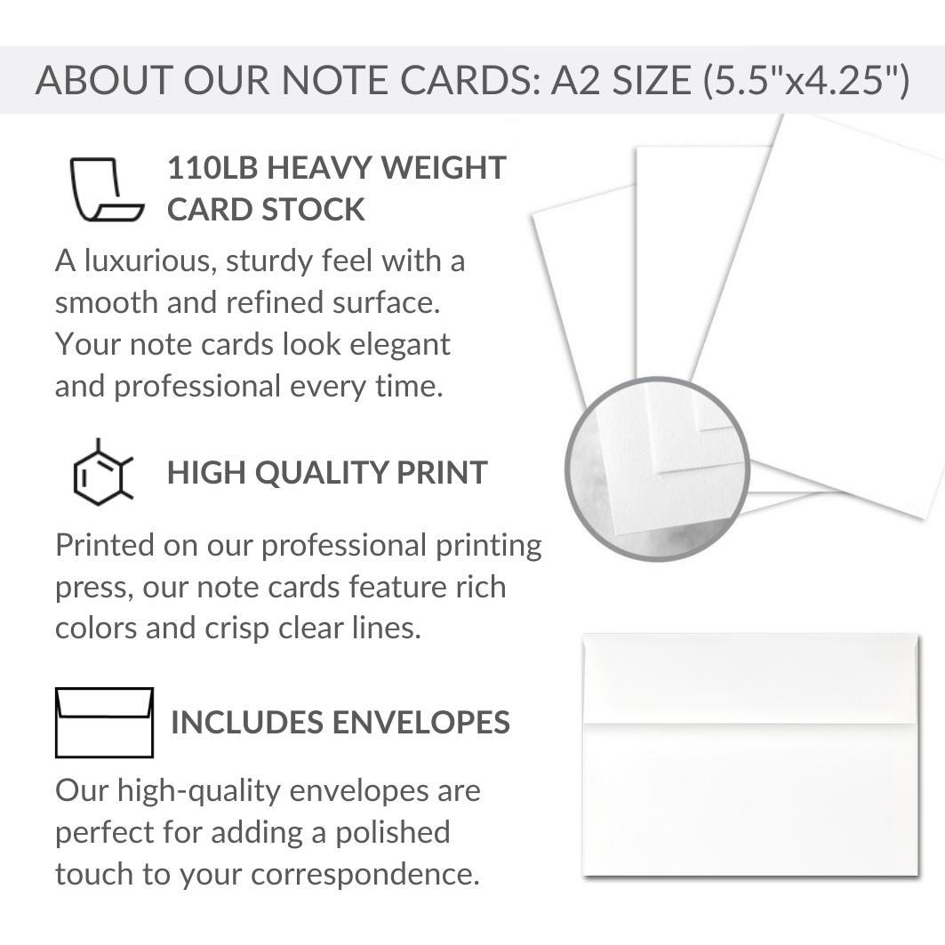 Personalized Note Cards With Envelopes, Wildflower Stationery Notecards ...