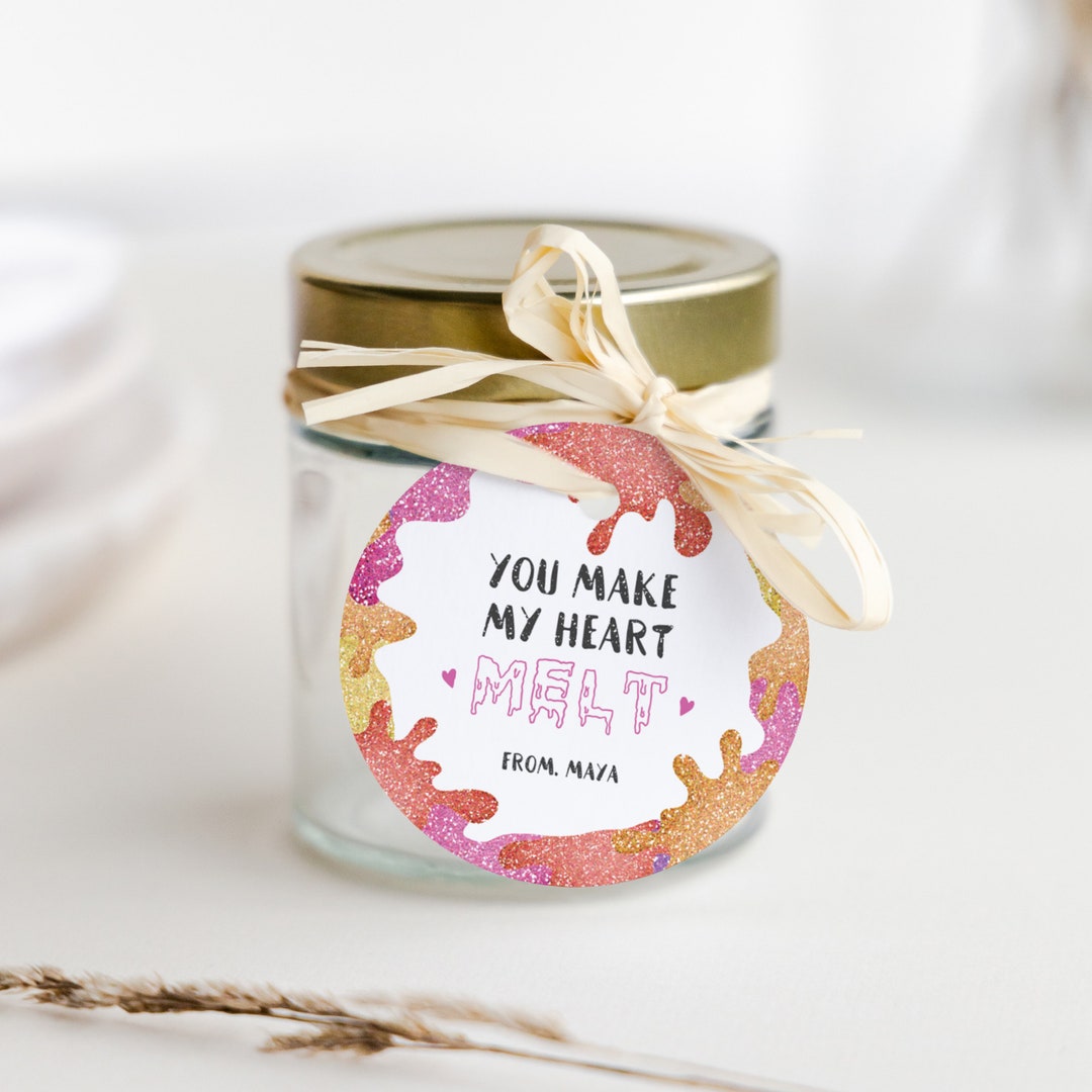 Printable Slime Valentines Gift Tags, Valentines Day Favor Tags for ...