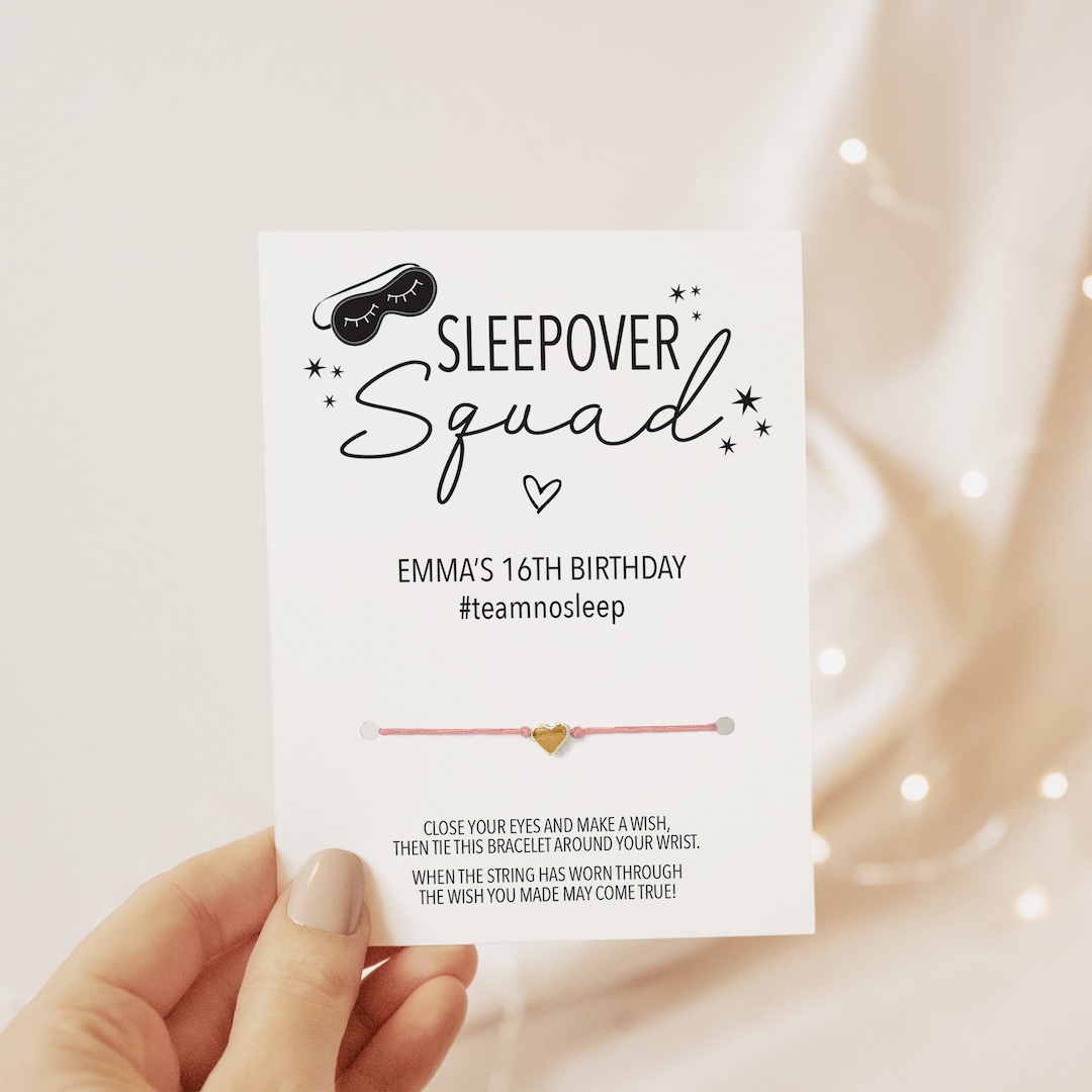 Sleepover Party Favors, Make A Wish Bracelet, Sleepover Squad Gifts for ...