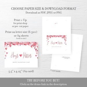 Printable Valentines Card Template, Happy Valentines Day Card, Editable ...