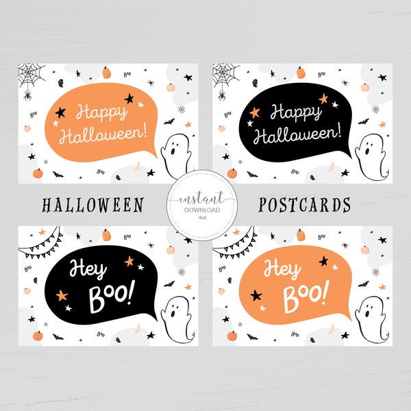 Halloween Postcards - Etsy