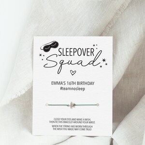 Sleepover Party Favors, Make A Wish Bracelet, Sleepover Squad Gifts for ...