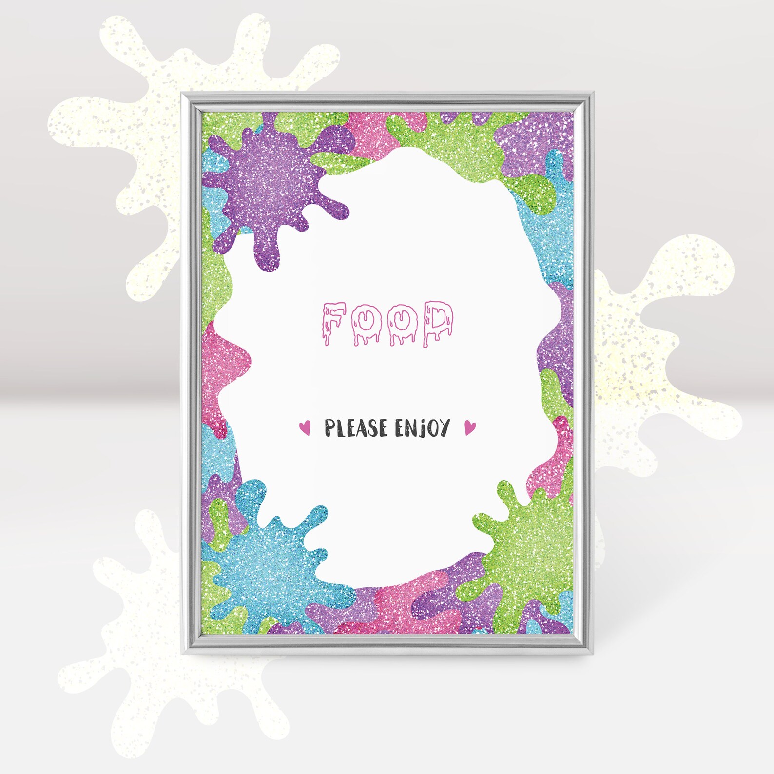 Slime Party Food Sign Printable Slime Birthday Party | Etsy