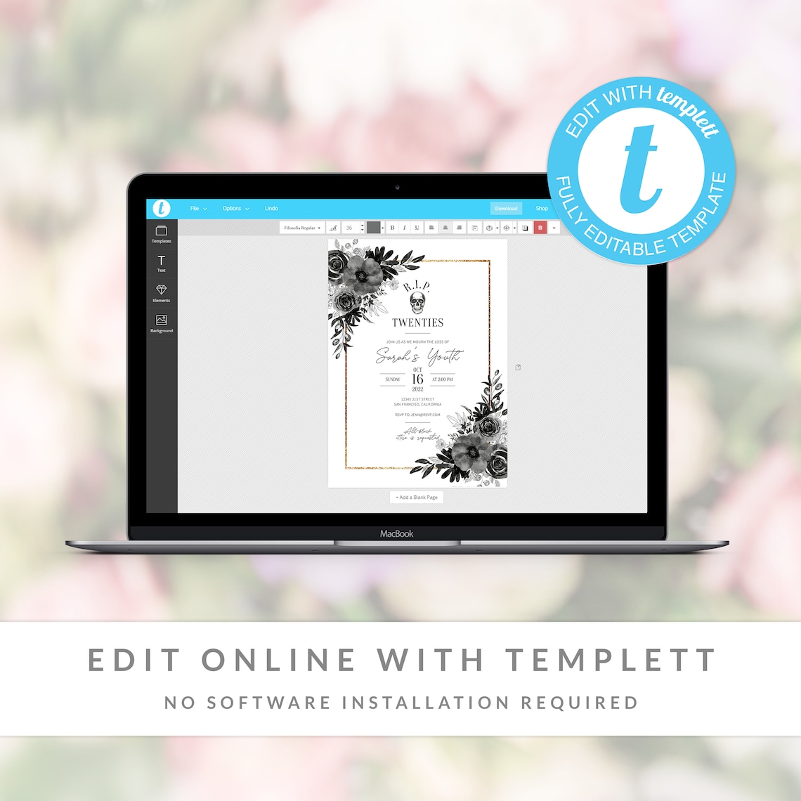 RIP Twenties Party Invitation Halloween Birthday Invitation - Etsy