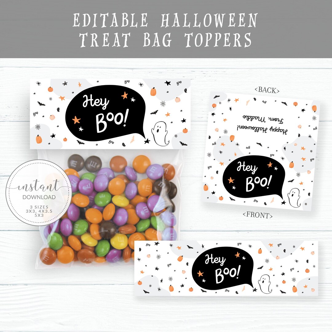 Halloween Printable Bag Topper, Halloween Treat Bag Toppers, Kids ...