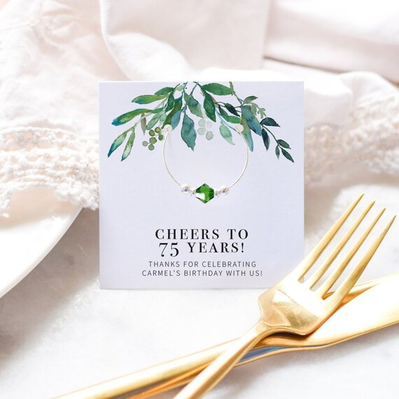 75th Birthday Favors Wine Charms 75 Years Loved 75th - Etsy