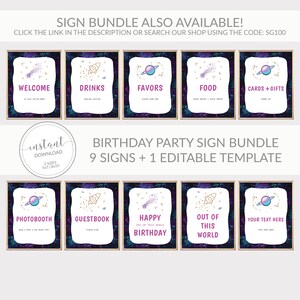 Outer Space Party Welcome Sign Template Printable Space Party - Etsy