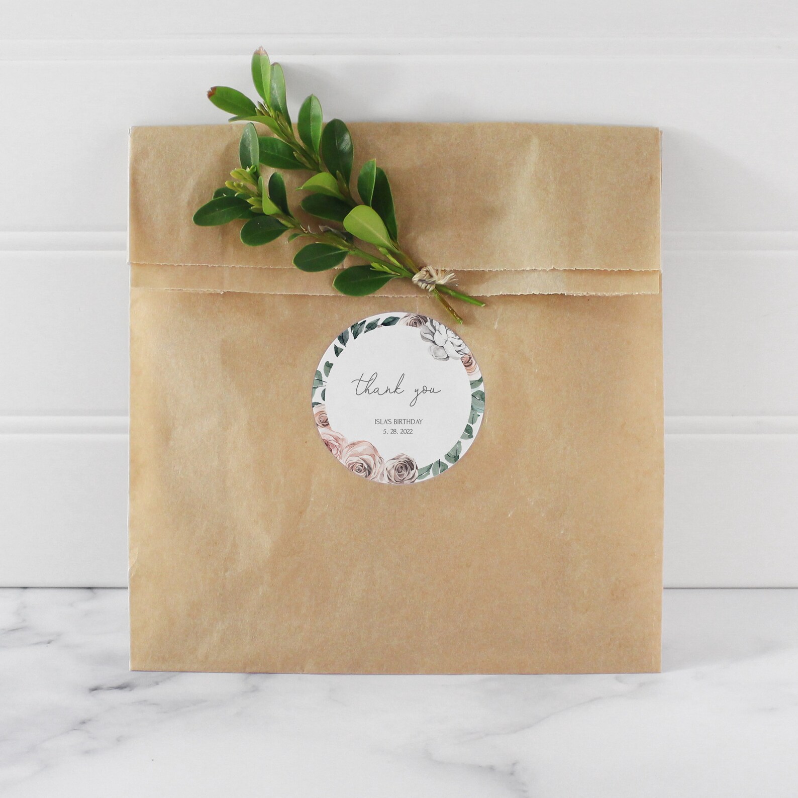 Printable Birthday Favor Tags, Boho Rose Favor Tag Template, Girl ...