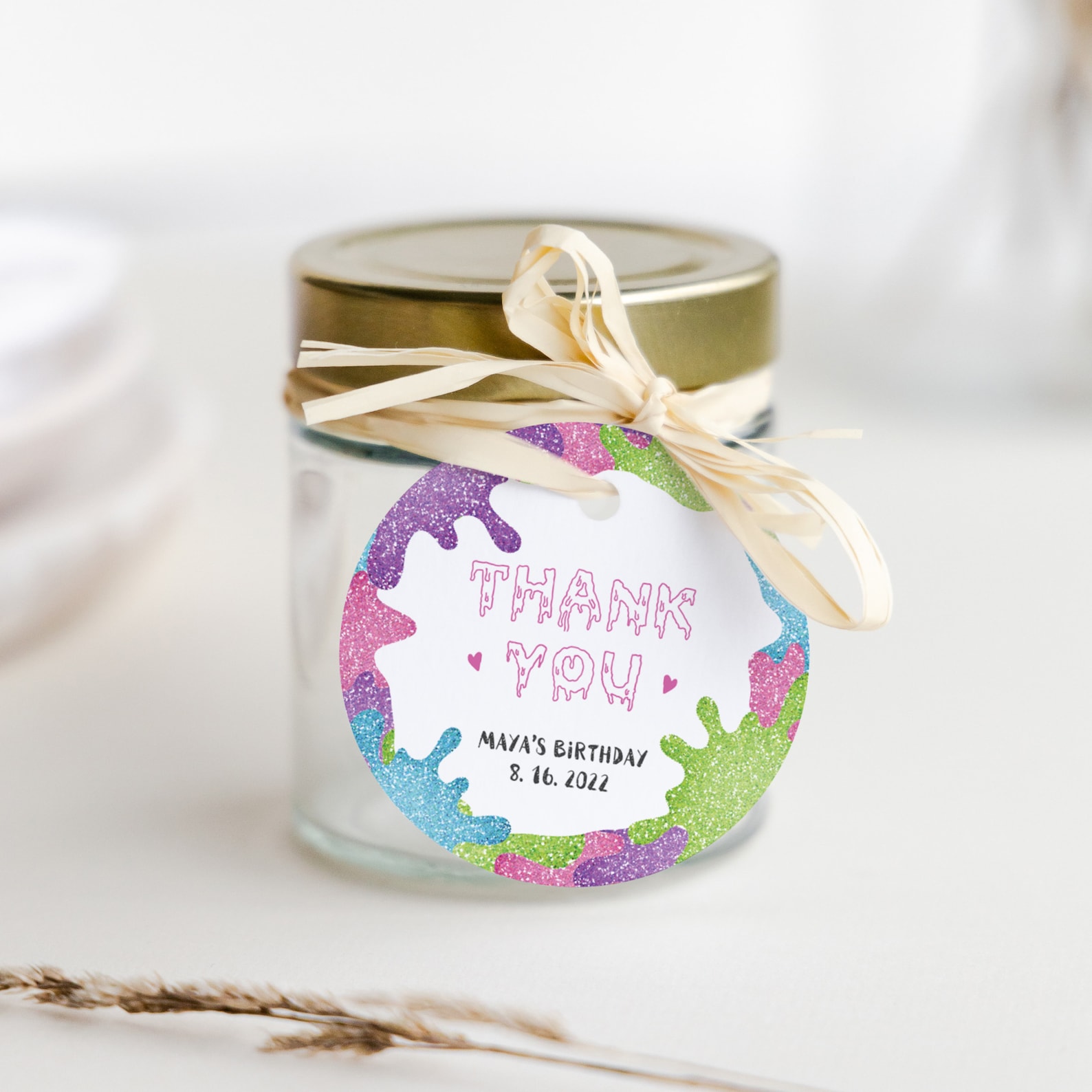 Slime Birthday Favor Tags Template Slime Party Favor Tags - Etsy