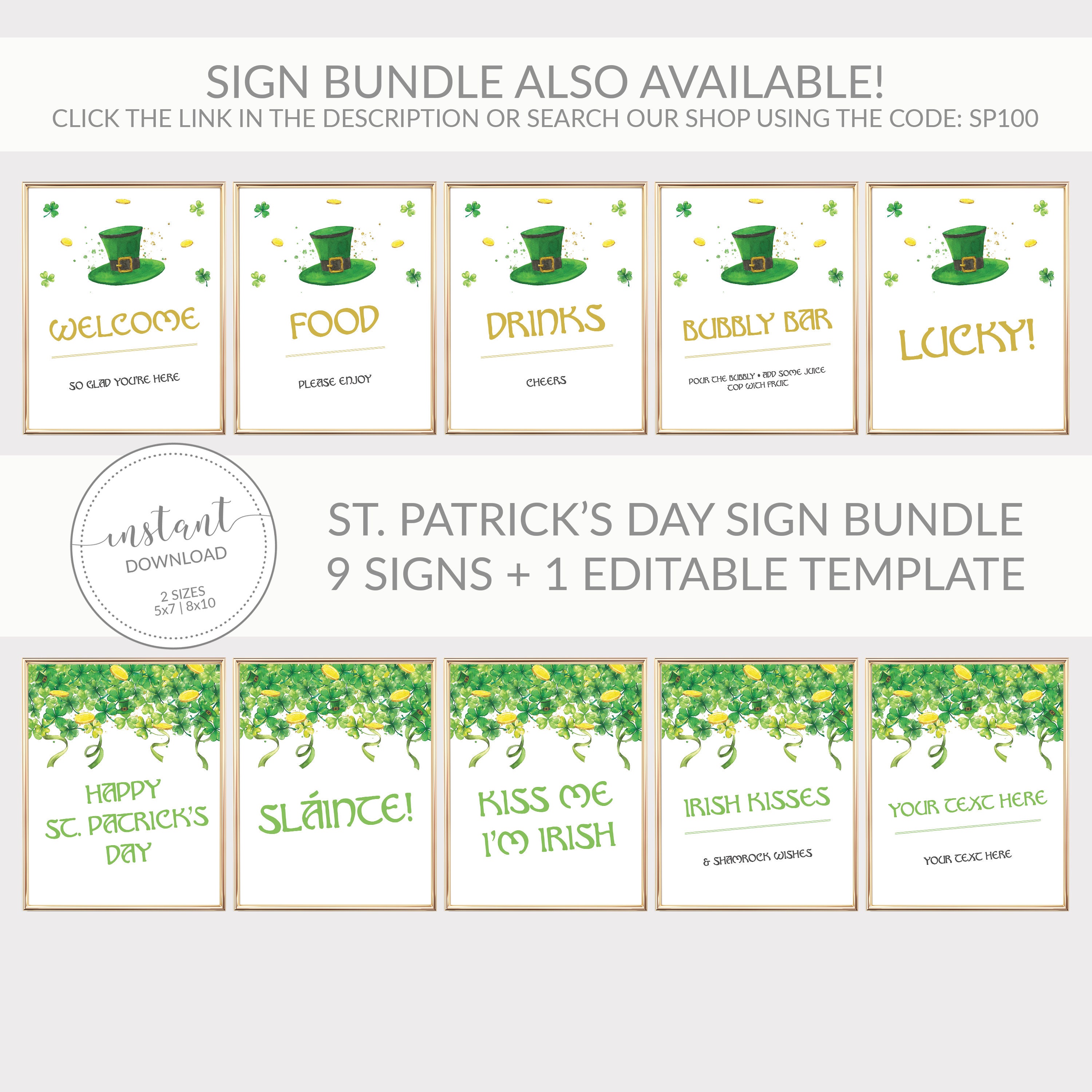 St Patricks Day Welcome Sign Printable St Patricks Day | Etsy