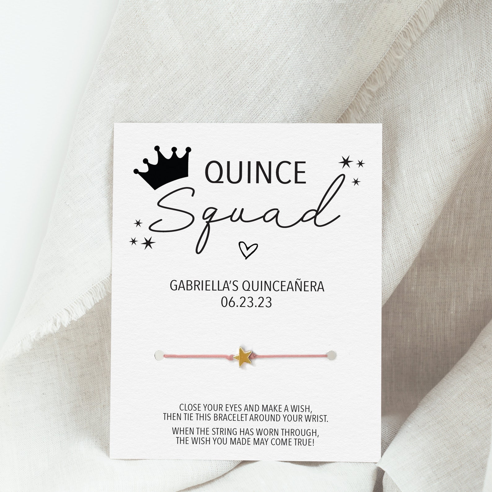 Quinceanera Favors, Make A Wish Bracelet, Quinceañera 15th Birthday ...