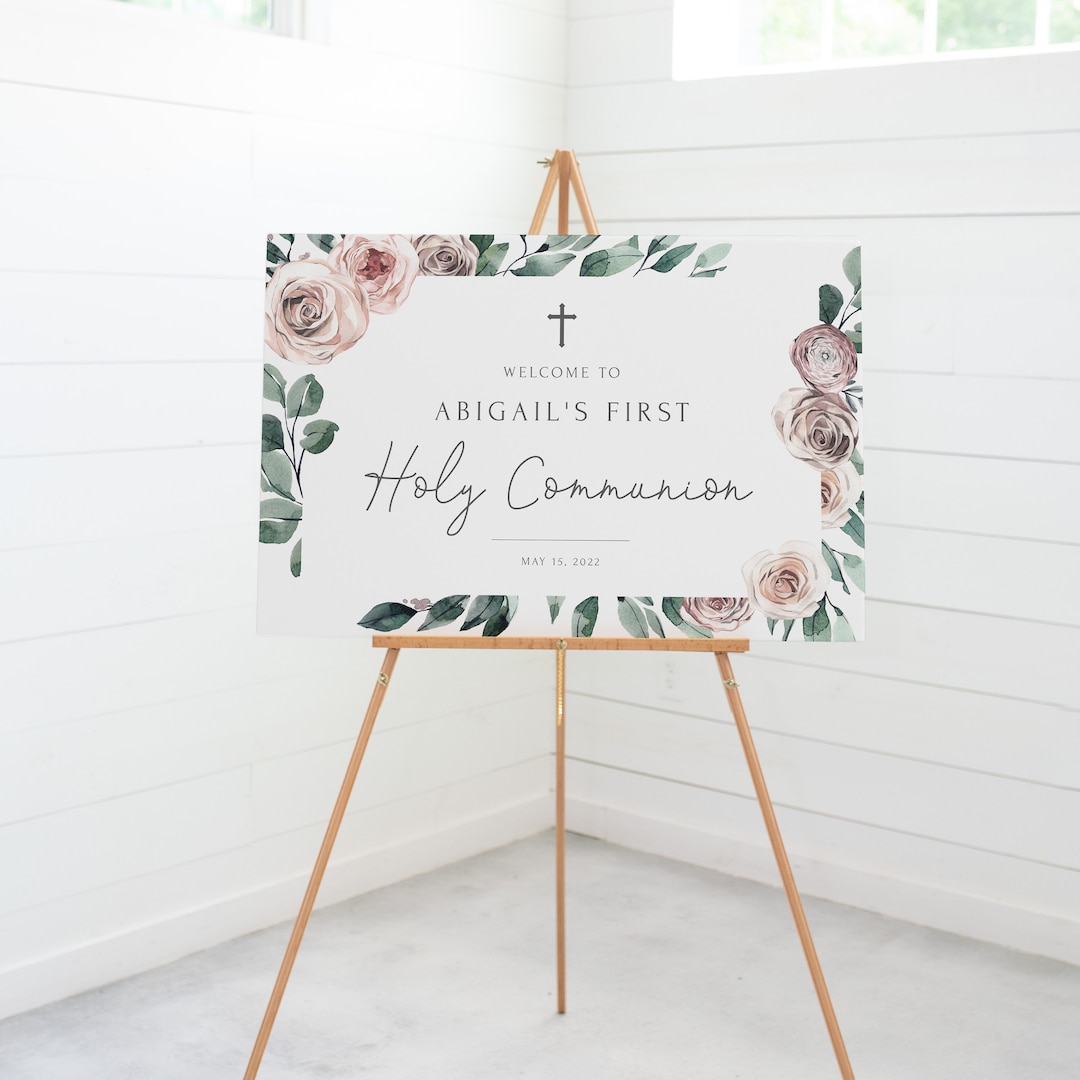 First Holy Communion Welcome Sign Template Welcome Sign - Etsy