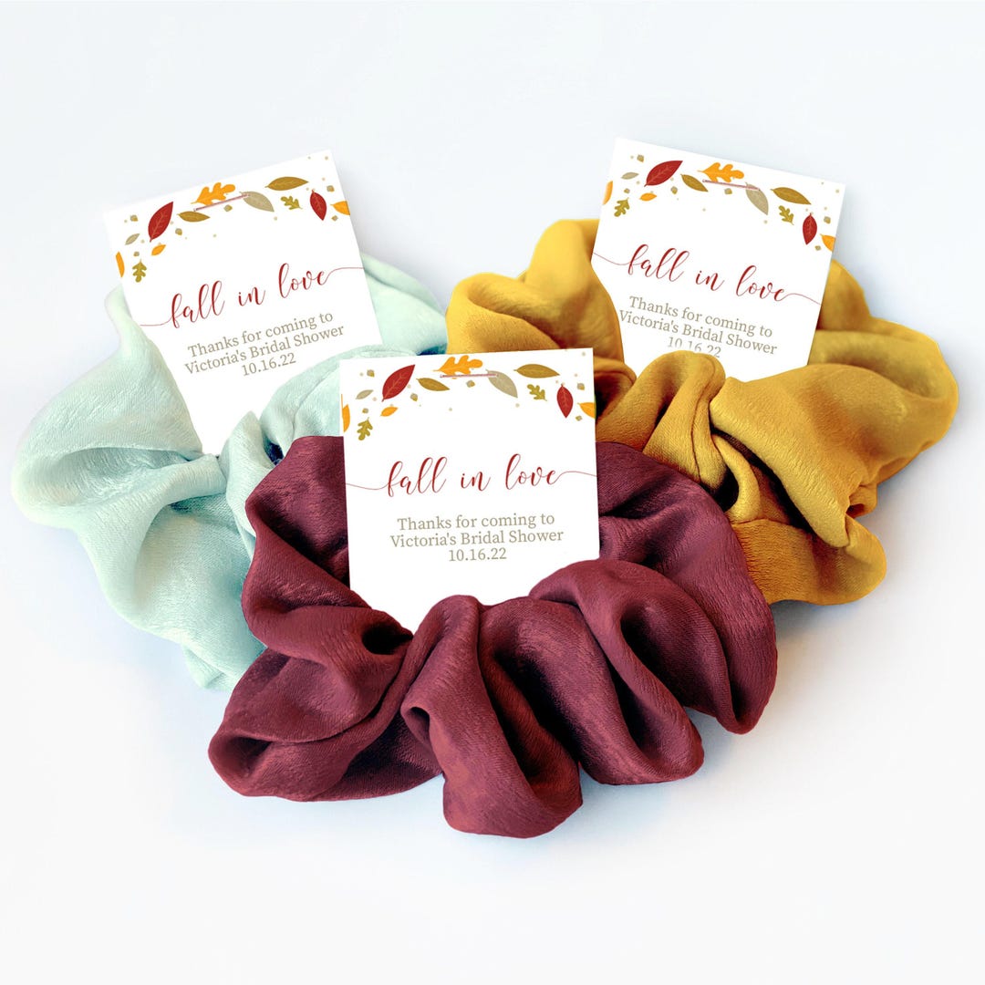 Fall Bridal Shower Favors, Hair Scrunchies, Autumn Fall in Love Wedding ...