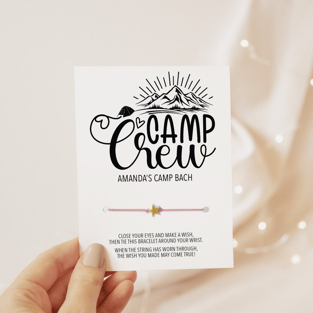 Camp Bachelorette Party Favors, Wish Bracelet, Camp Bach, Mountain ...