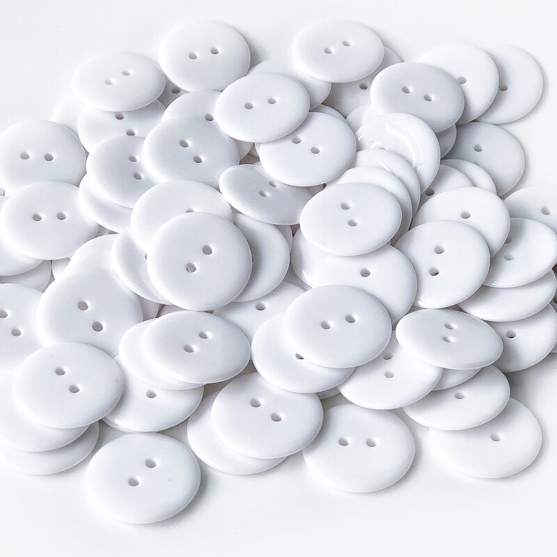 White Buttons - Etsy