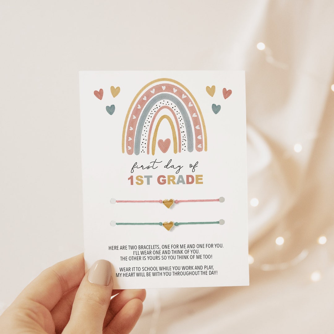 First Day of First Grade Bracelets, First Day of School Gifts, Mommy ...