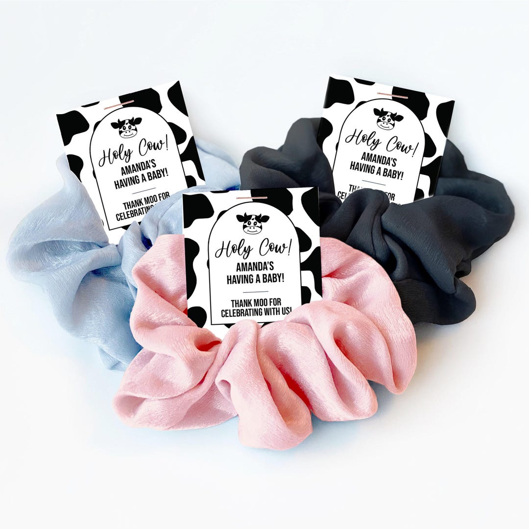 Holy Cow Baby Shower Favors, Hair Scrunchies, Holy Cow She's Having a ...
