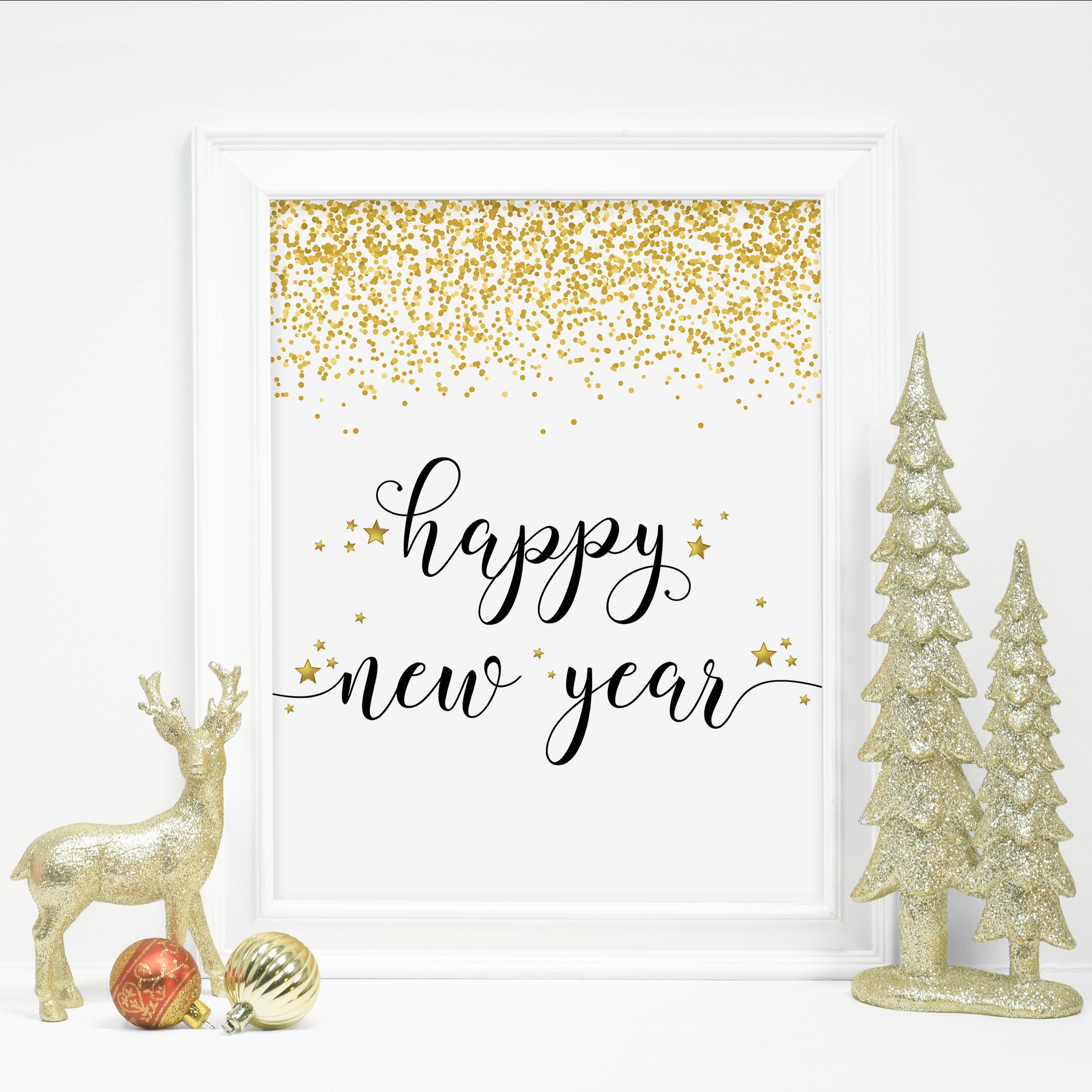 Happy New Year Sign Printable New Years Eve Decorations 2020 | Etsy