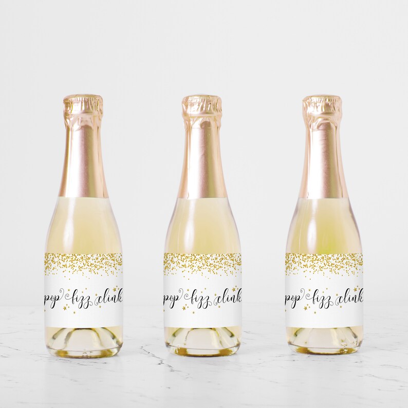 Printable New Years Eve Wine Bottle Labels New Years Party | Etsy
