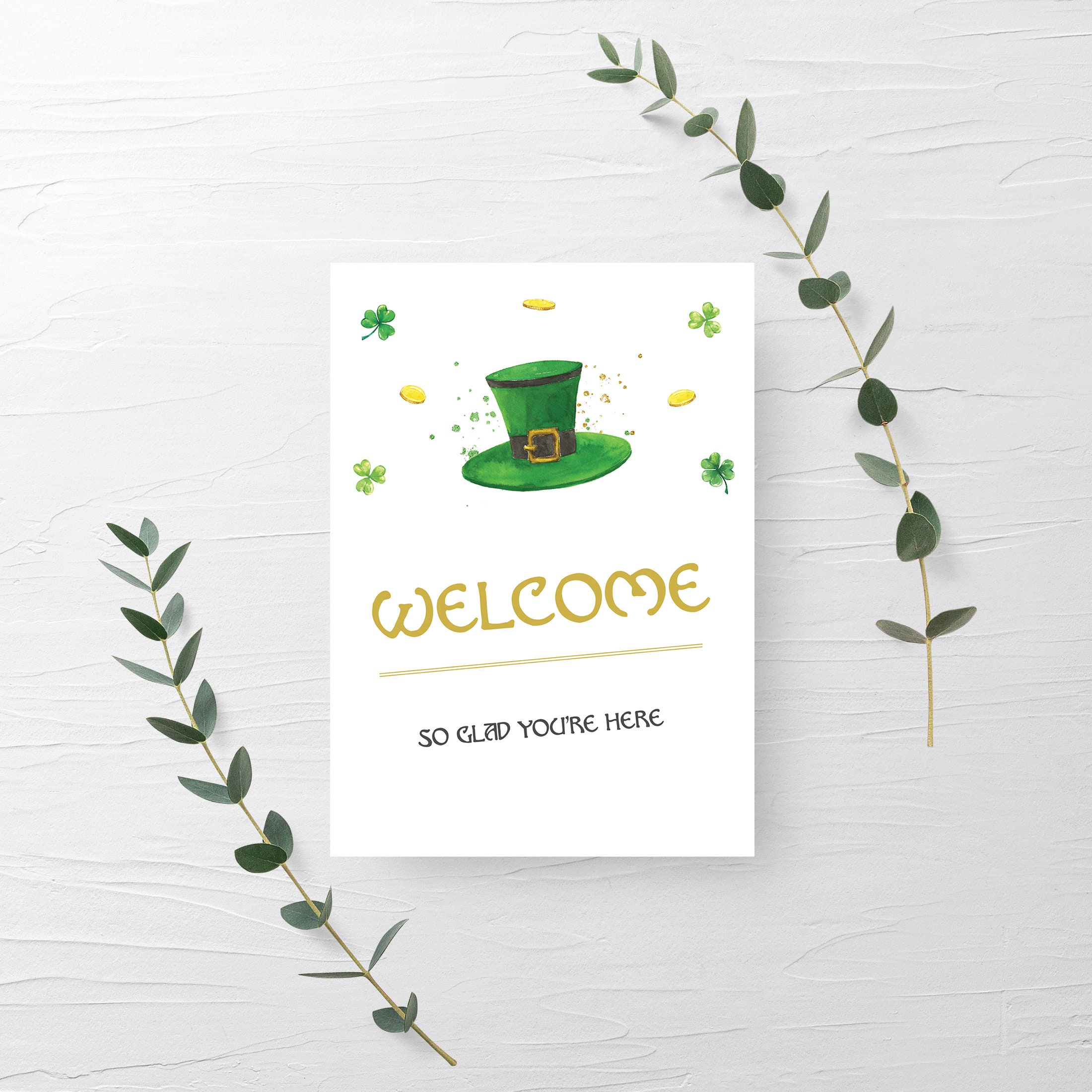 St Patricks Day Welcome Sign Printable St Patricks Day | Etsy
