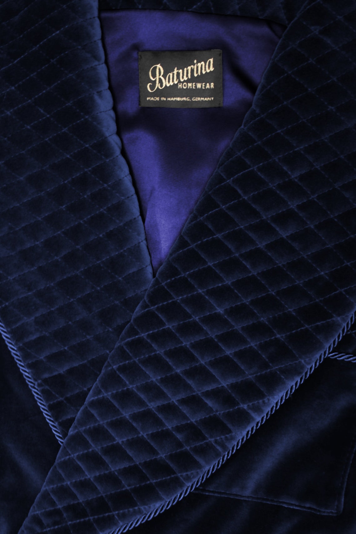 Dark Blue Velvet Men's Robe Quilted Dressing Gown Luxury | Etsy