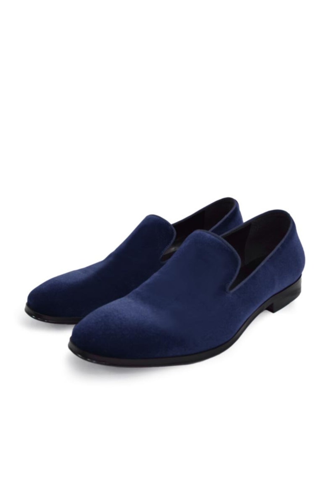 Mens Dark Navy Blue Velvet Slippers Loafers Classic Vintage Style - Etsy
