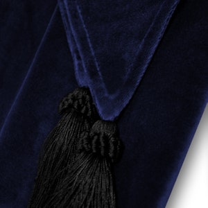 Dark Blue Velvet Men's Robe Quilted Dressing Gown Luxury Gentleman ...