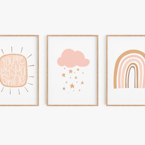 Kids Room Art Nursery Wall Art Set of 4 Prints Rainbow - Etsy