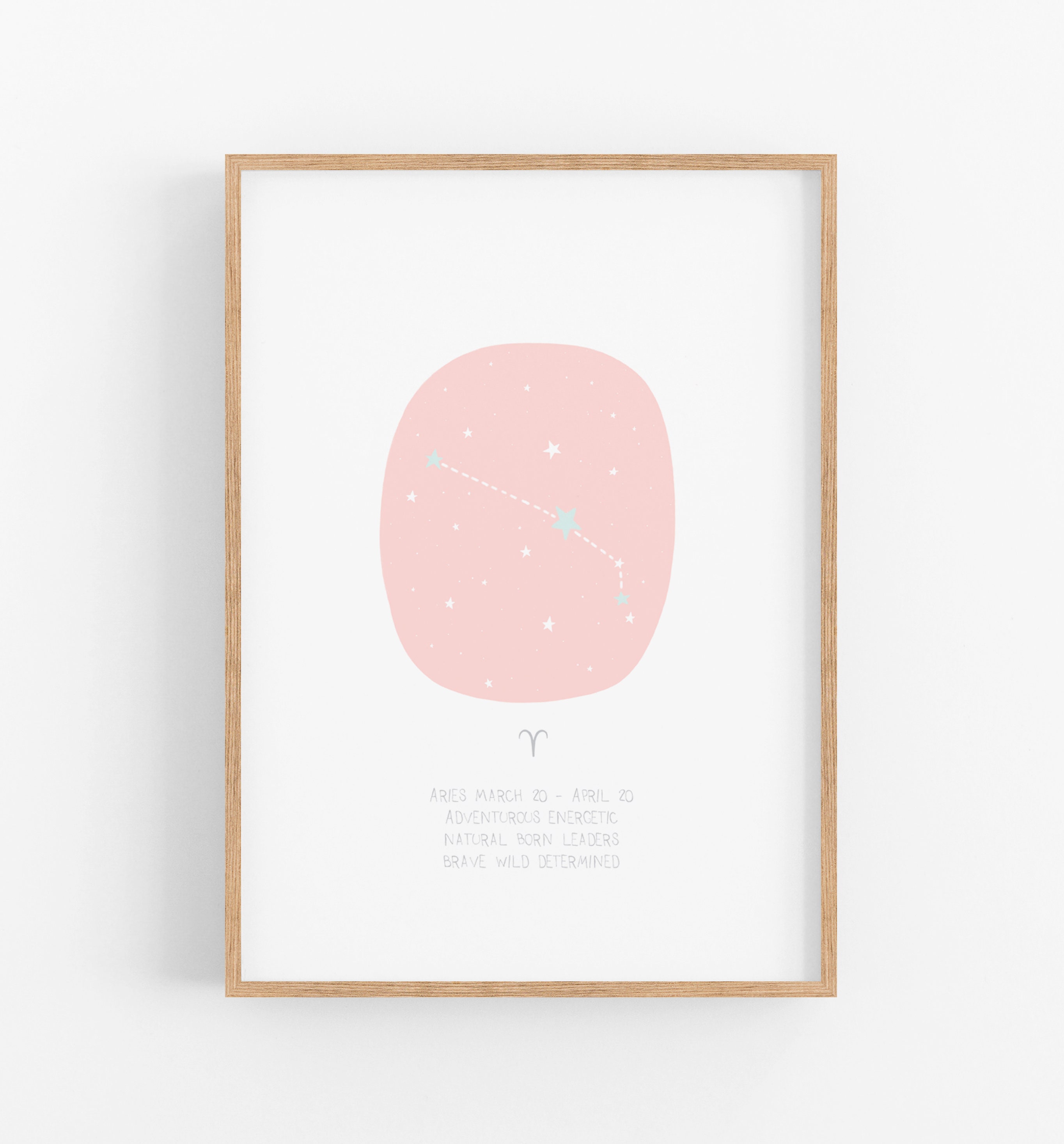Aries Zodiac Nursery Print Astrology Star Signs Kids Room | Etsy