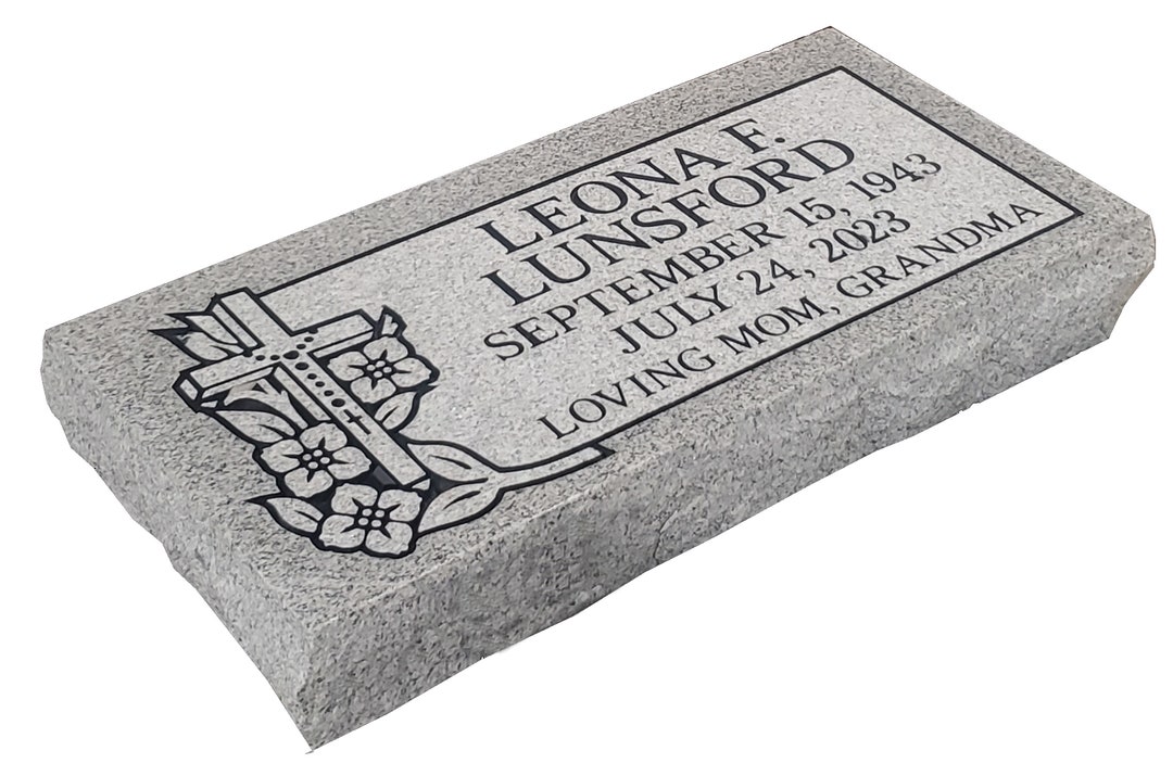 Granite Cemetery Headstone- Engraved - Multiple Design Options - Simple ...