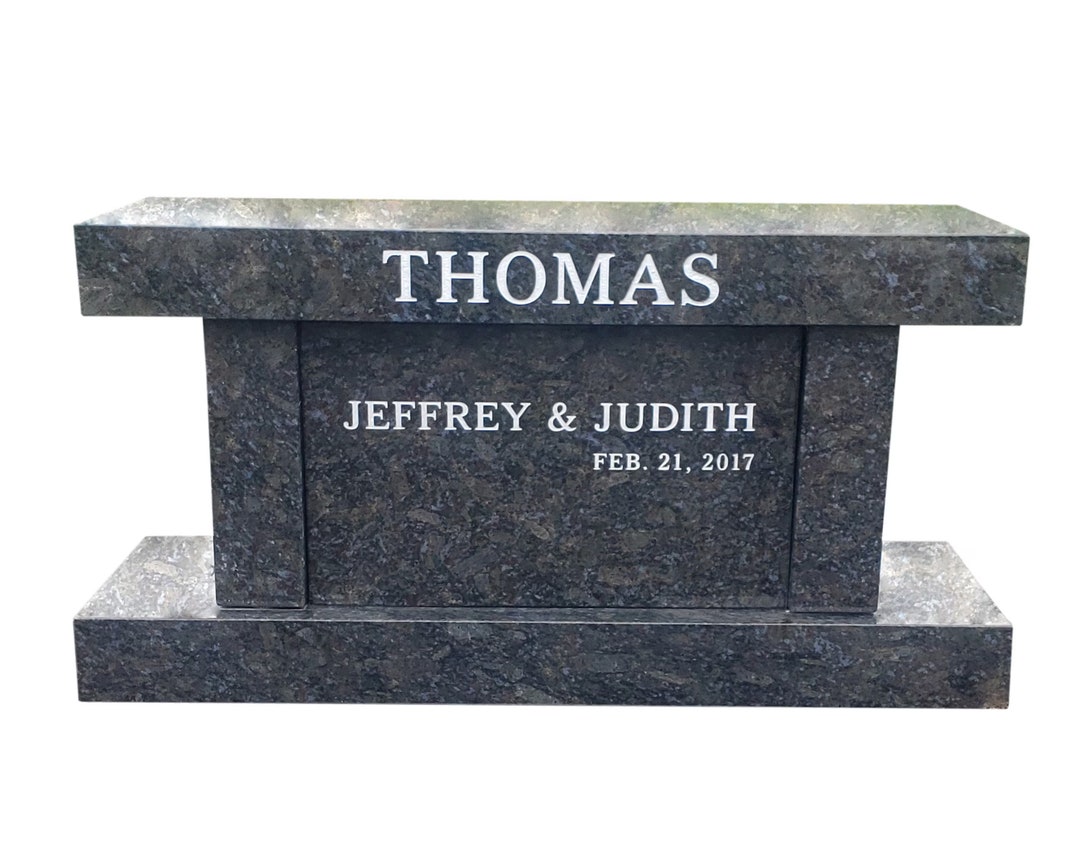 Cemetery Cremation Bench- Panel Headstone- Granite- Engraving Available ...