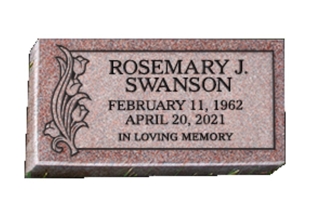 Granite Cemetery Headstone- Engraved - Multiple Design Options - Simple ...