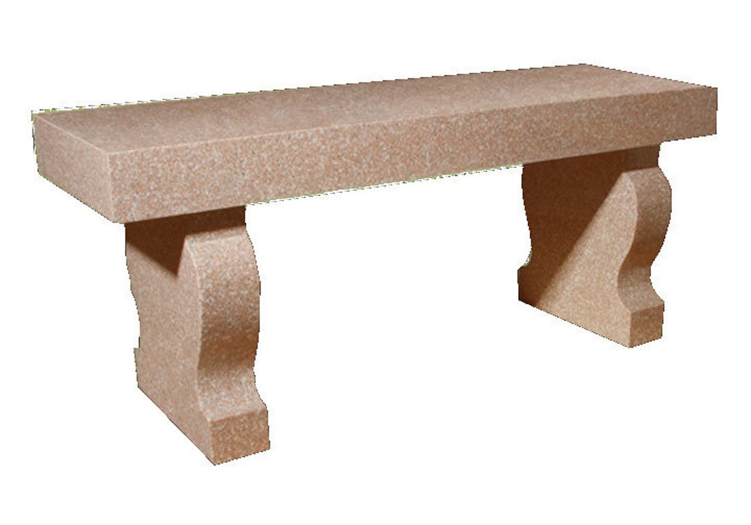 Cemetery Bench- Headstone- Large Granite- Harp Support - Engraving ...