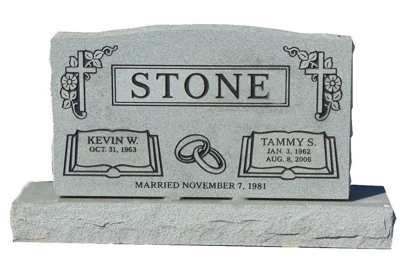 Headstone- Cemetery Monument- Large Upright Companion - Engraving ...