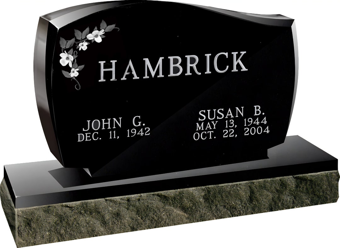 Headstone - Large - French Curve Companion - 2 Names- Engraving ...