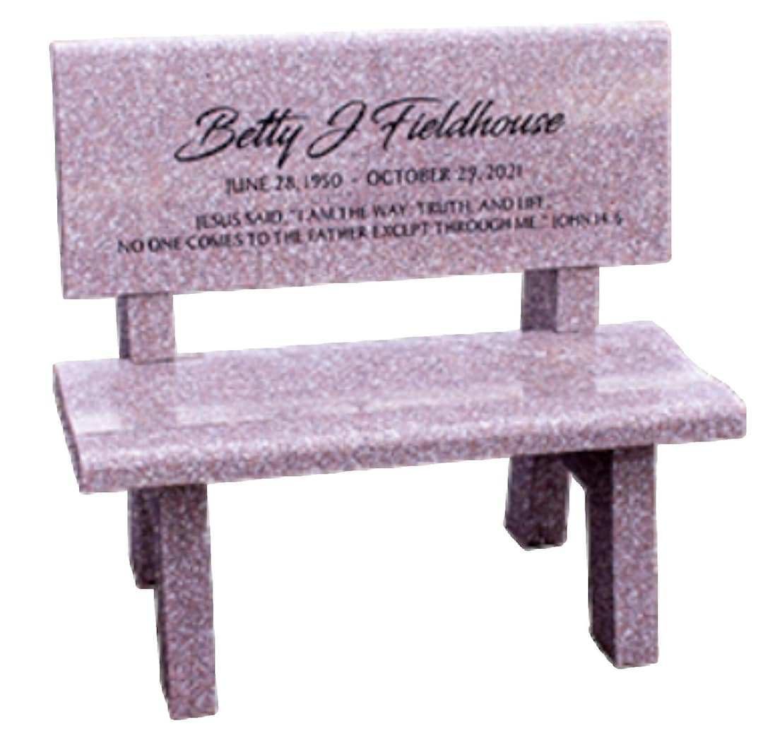 Cemetery Bench- Headstone- Small Granite- Park Style- Engraving Available - Etsy