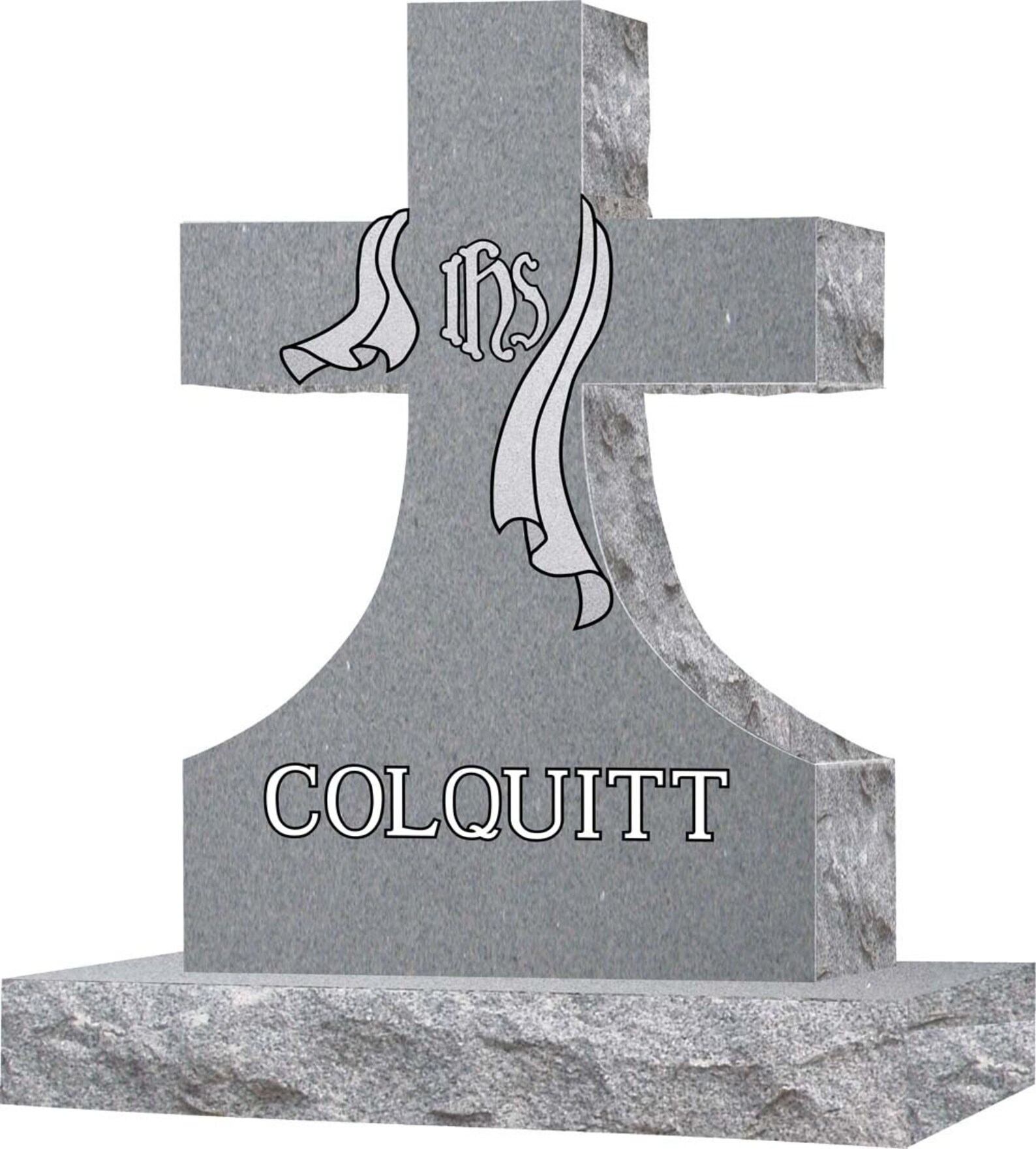 Cross Headstone Gray Custom Engraved Single or Double- Free Shipping ...