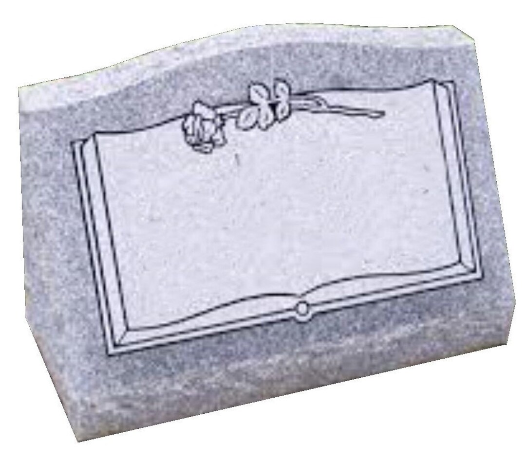 Slanted Upright Headstone - 24" X 16" X 10" - Gray Granite - Etsy