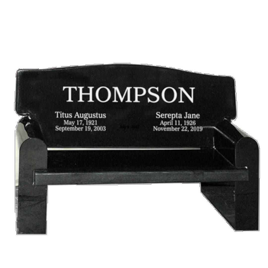 Cemetery Bench- Headstone- Large Granite- Couch Style- Engraving ...