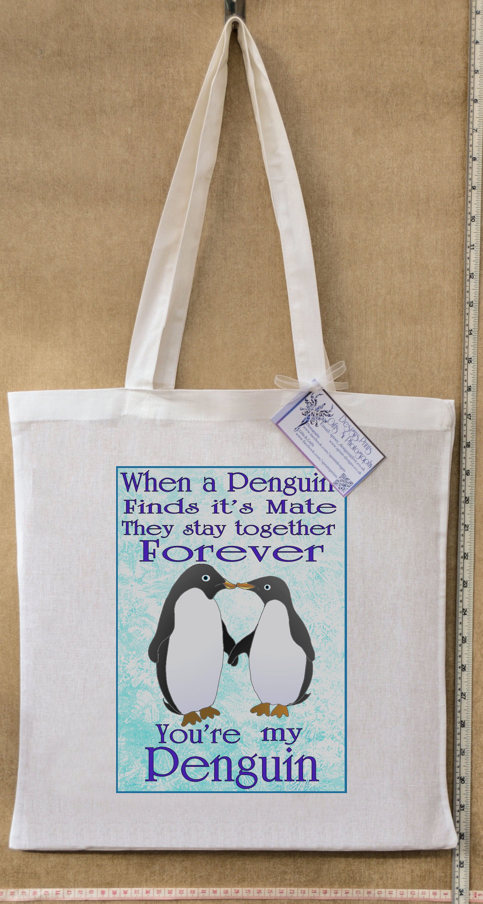 Penguin Tote Bag When a Penguin finds its mate they stay | Etsy