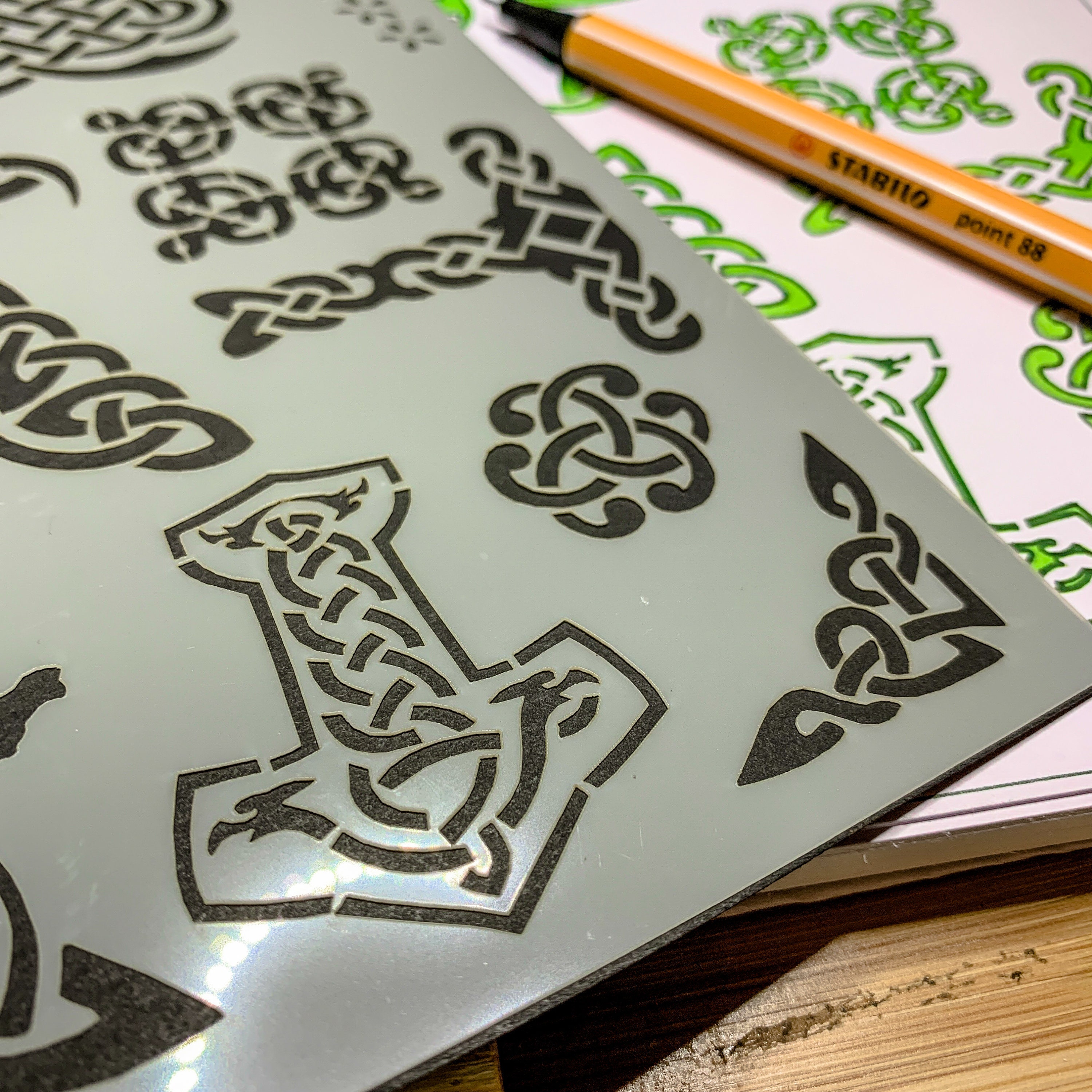 Celtic Viking Knots Journal Stencil (design 2), Arts Crafts Stencil - Etsy