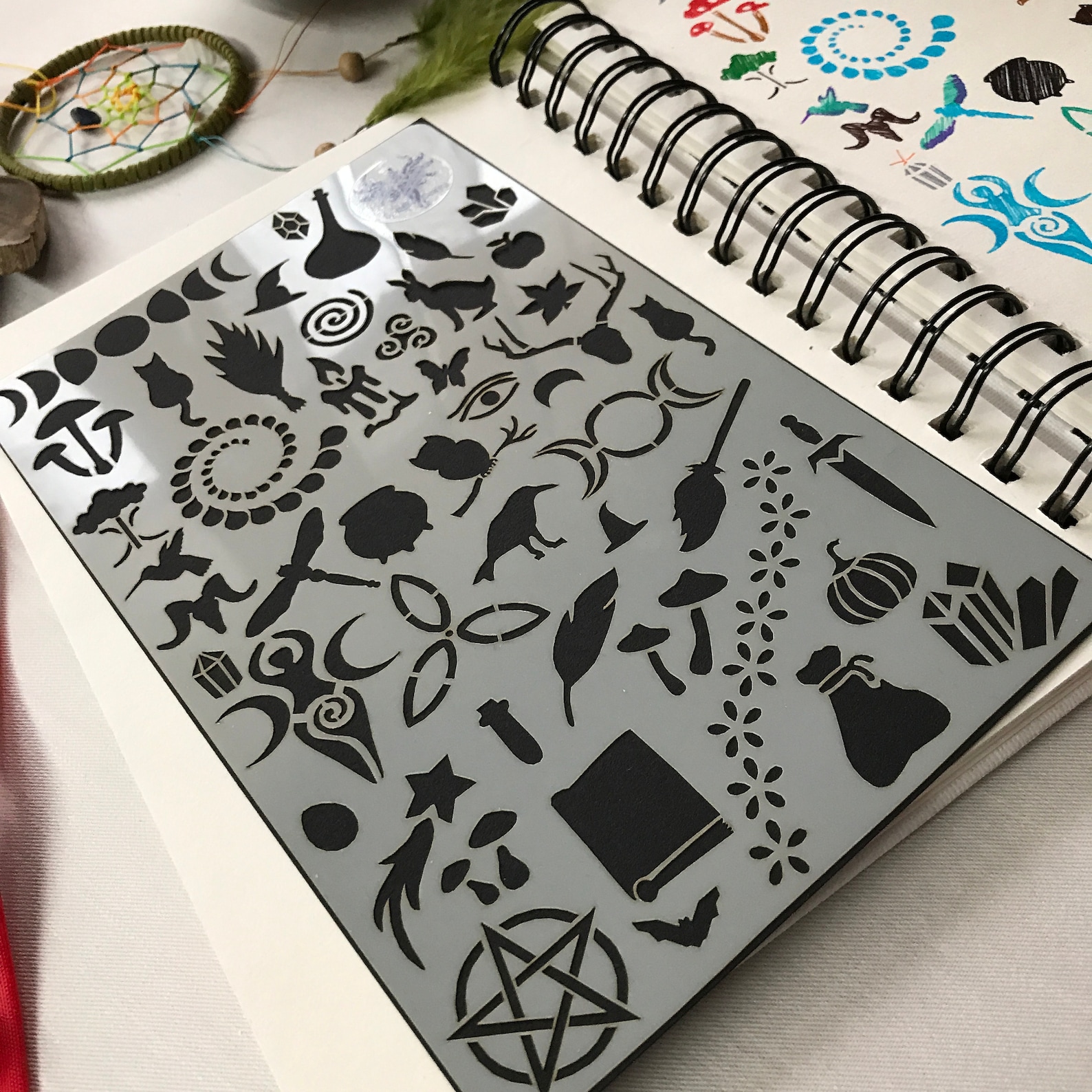Wiccan Journal Stencil, Witchcraft or Wizardry Arts and Crafts Stencil ...