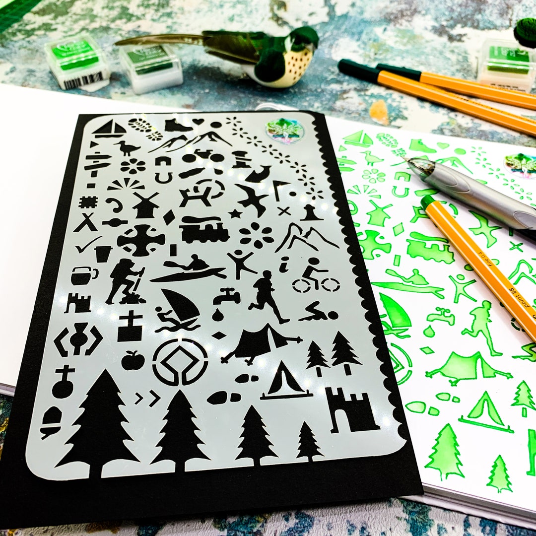 Adventures Journal Stencil, Travel A5 Journal Sized Stencil With ...