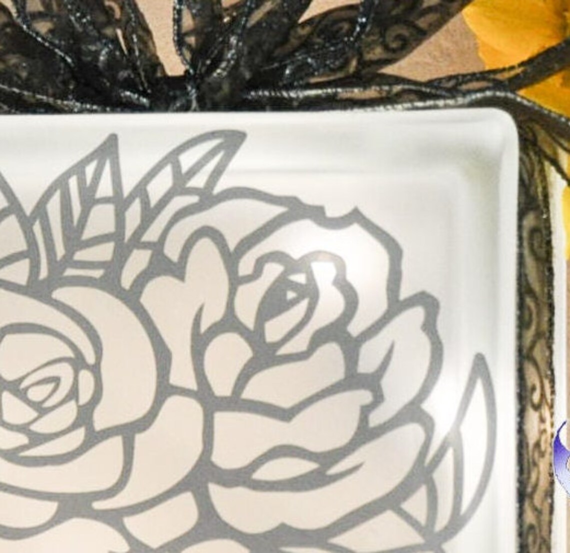 Flowers Nightlight Cube Bouquet Glass Light Block | Etsy