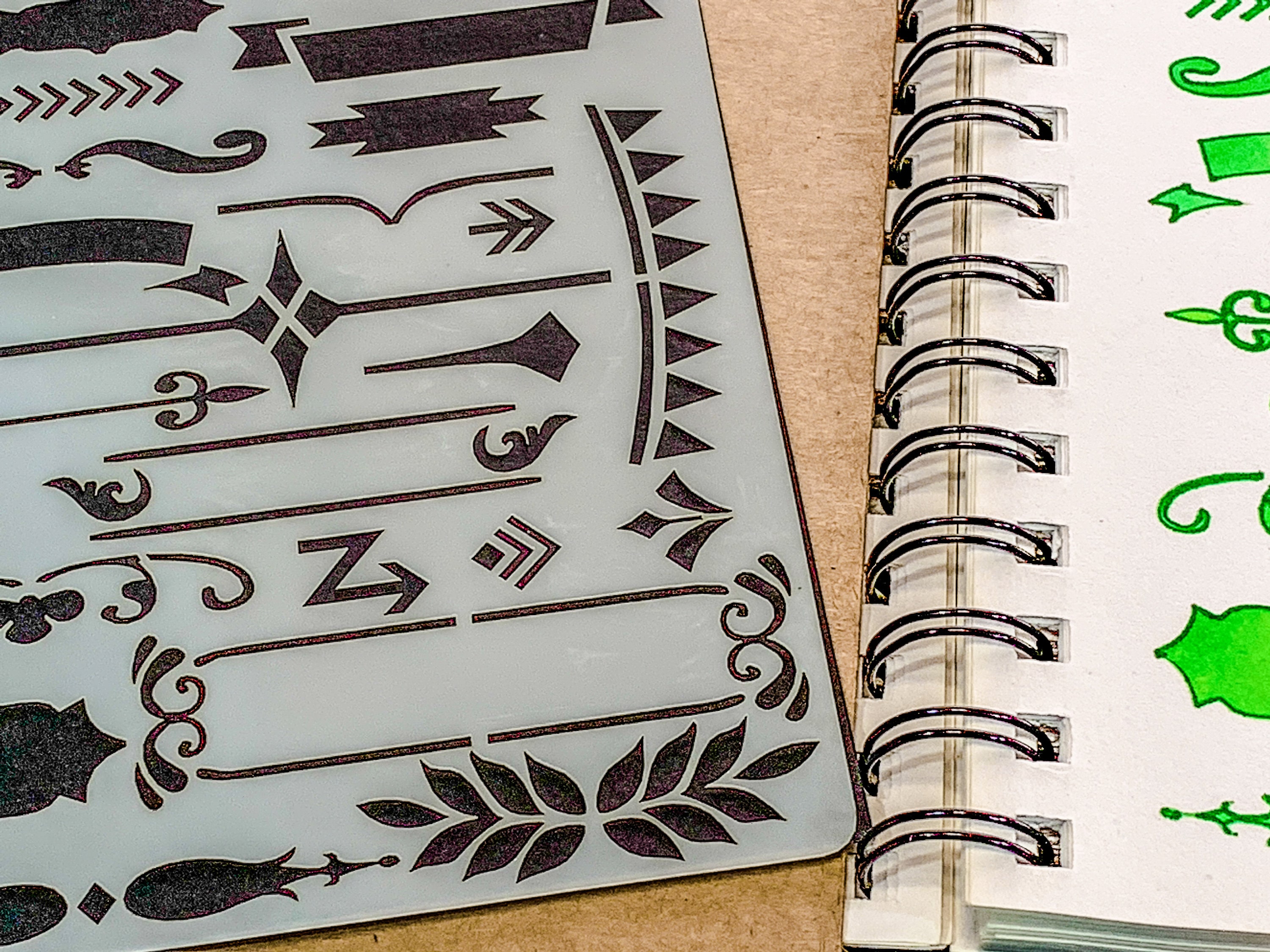 Borders & Banners Planner Journal Stencil, Layouts With Flags and ...