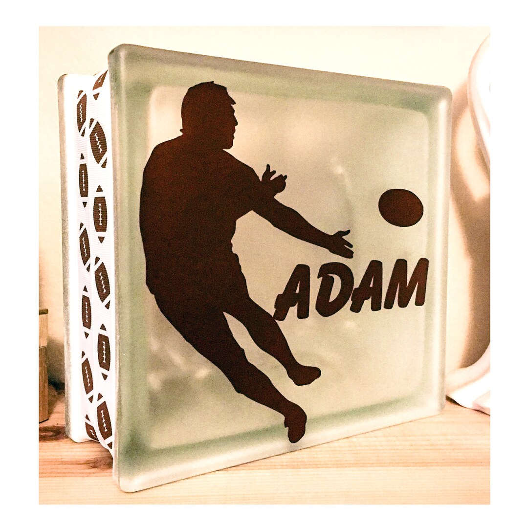 Rugby Player Nightlight, Sports Glass Light Block, Sportsman Gift ...