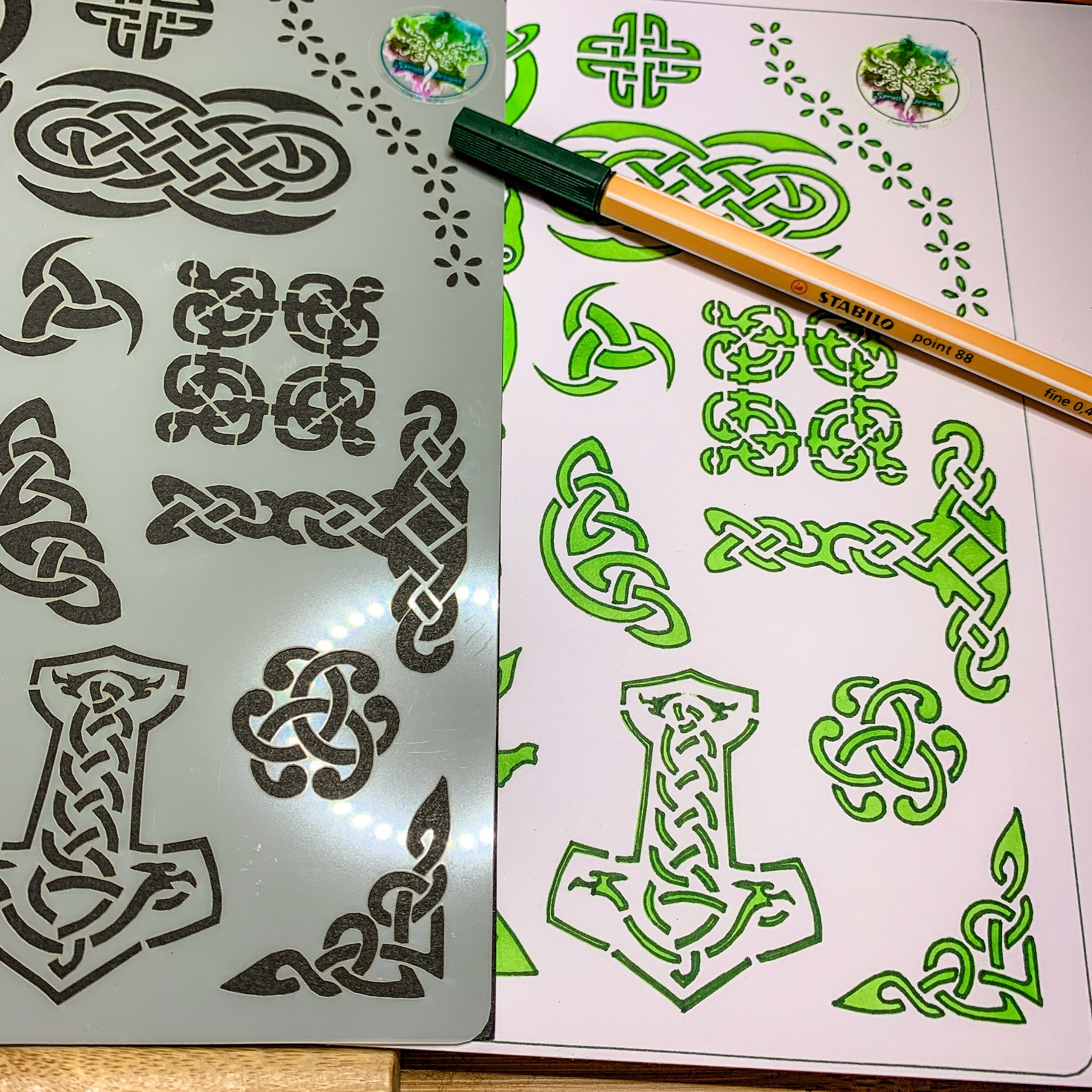Celtic Viking Knots Journal Stencil (design 2), Arts Crafts Stencil - Etsy