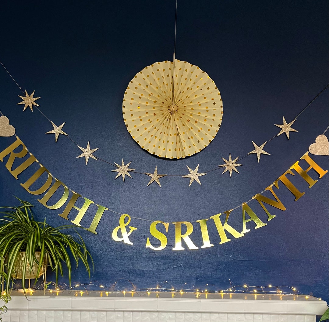 Indian Wedding Shaadi Banner, Engagement Bunting, Personalised Wedding ...