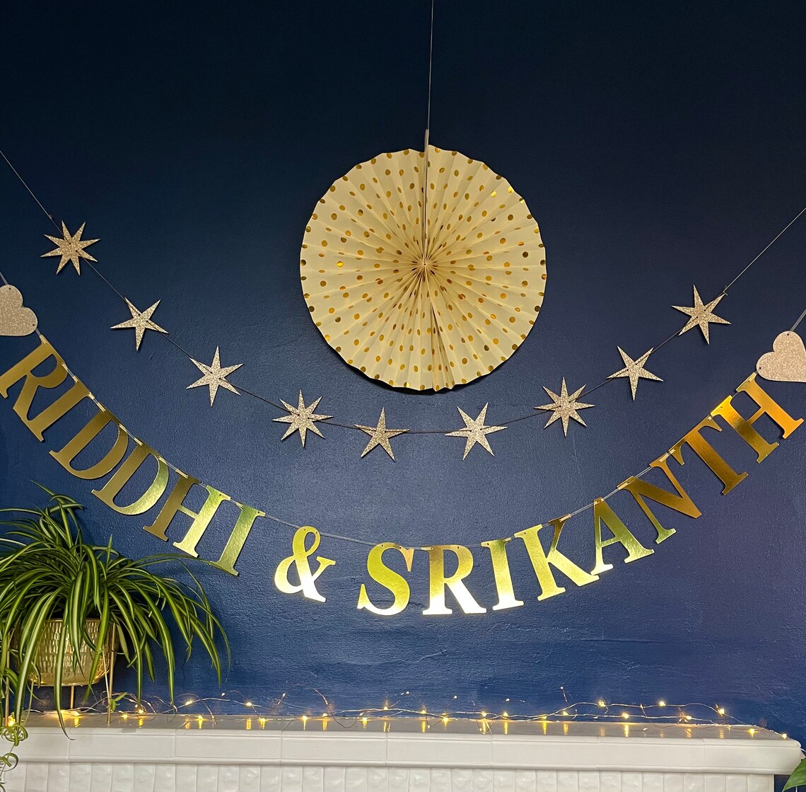 Indian Wedding Shaadi Banner, Engagement Bunting, Personalised Wedding ...