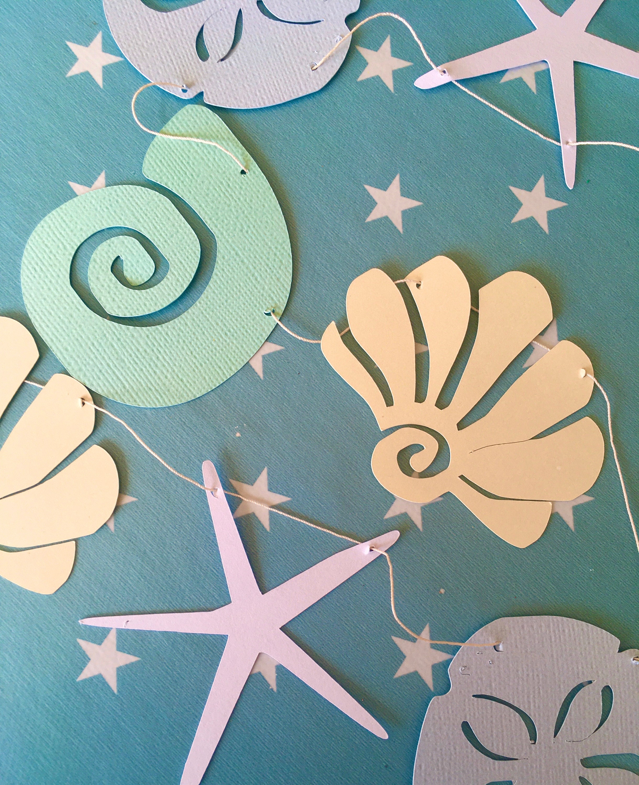 Paper Sea Shell Garland, Sea Shell Bunting, Beach Decor, Coastal ...